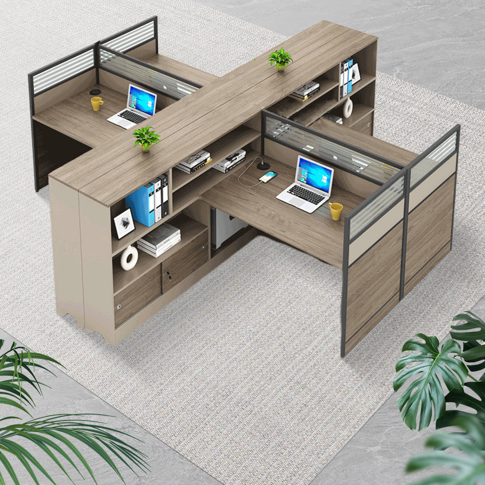 WIKI BOARD 4-Person Partition Desk | Wayfair