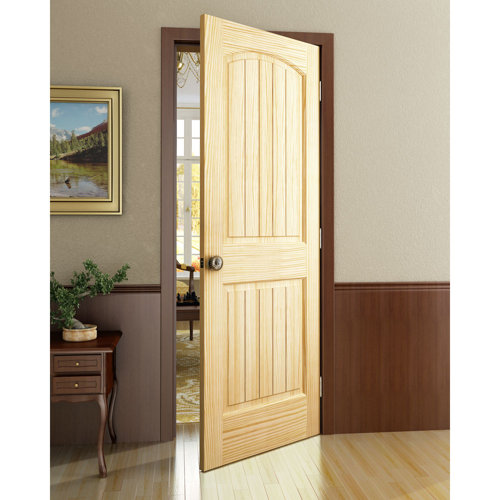 Frameport Paneled Solid Manufactured Wood Unfinished Standard Door ...