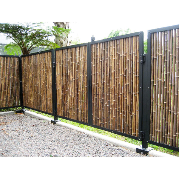 Backyard X-Scapes Black Bamboo Fencing Decorative Privacy Screen Fence ...