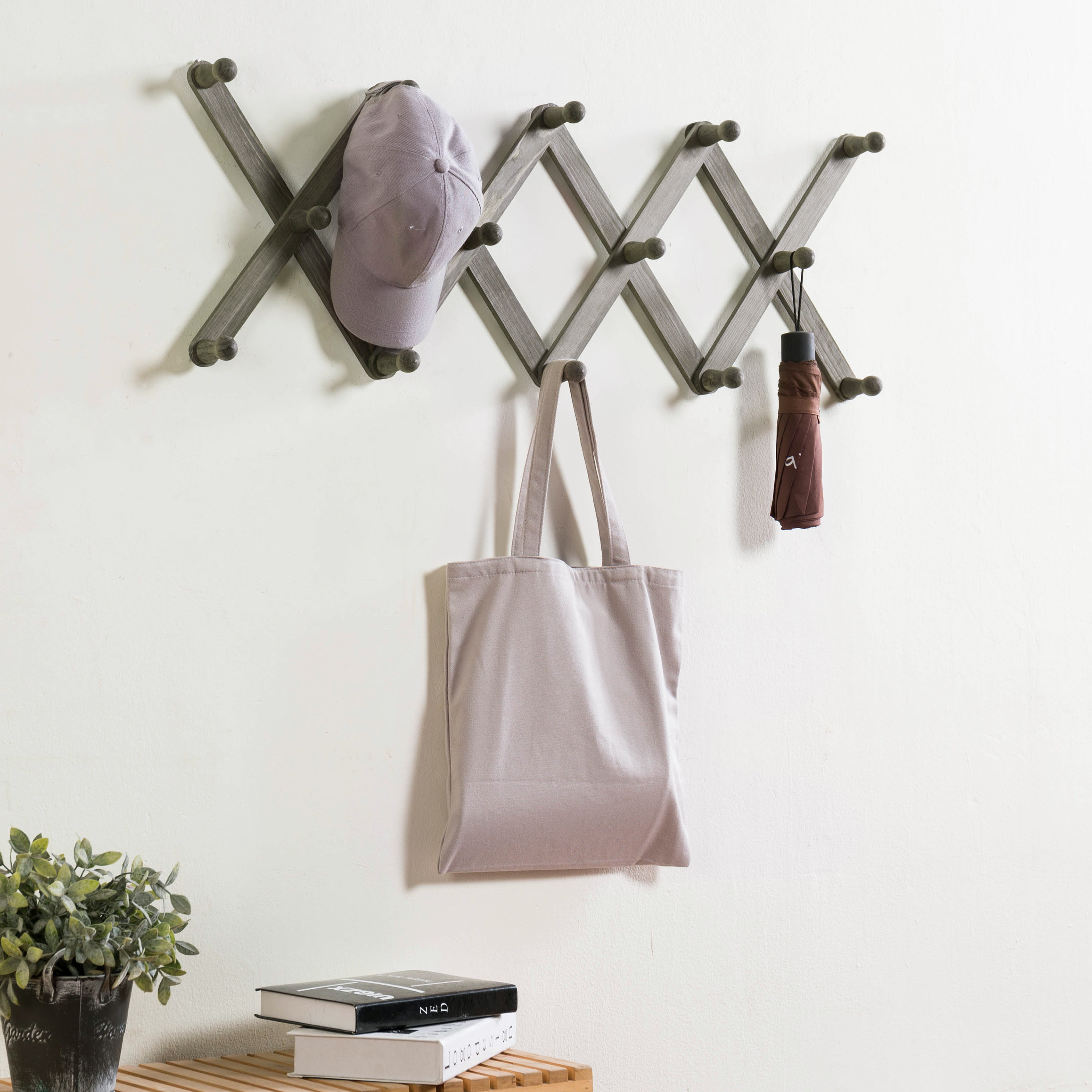 Rosalind Wheeler Amita 33.56'' Wide Solid Wood 14 - Hook Wall Mounted ...