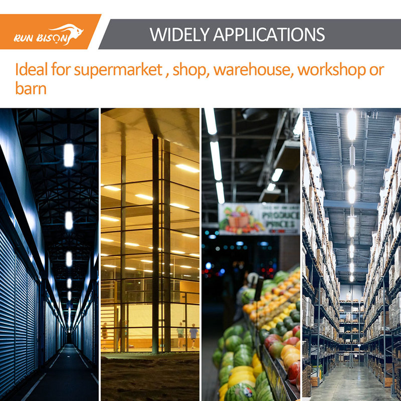 RUN BISON 1000W Equivalent Integrated LED Dimmable Linear High Bay ...