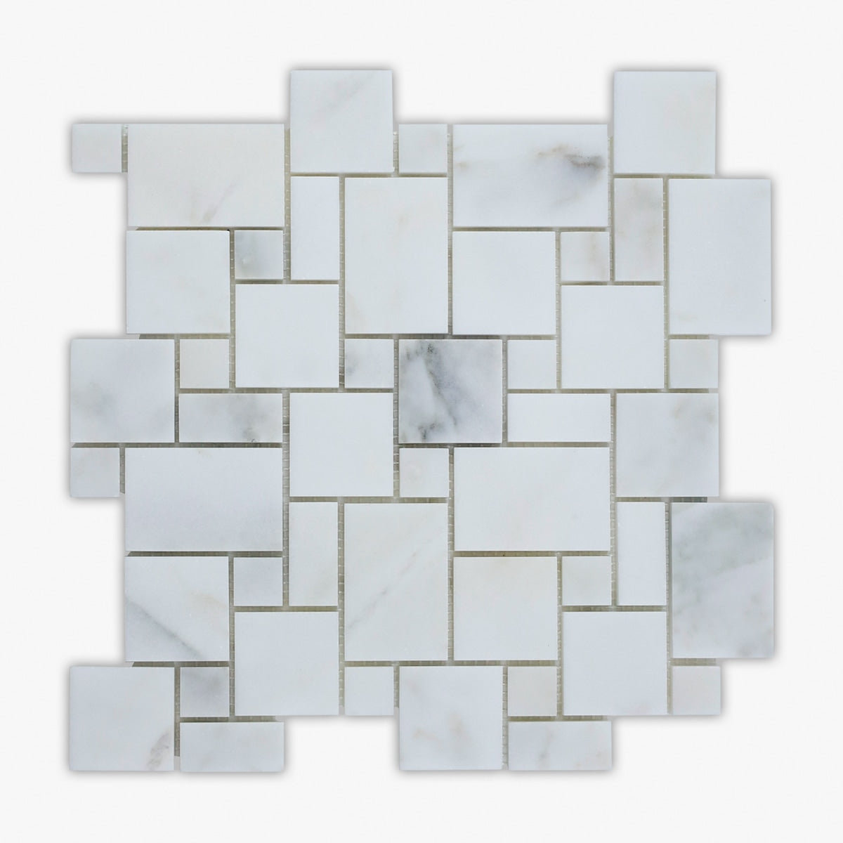 Direct Stone Source Calacatta 12" x 12" Marble Versailles Mosaic Wall ...