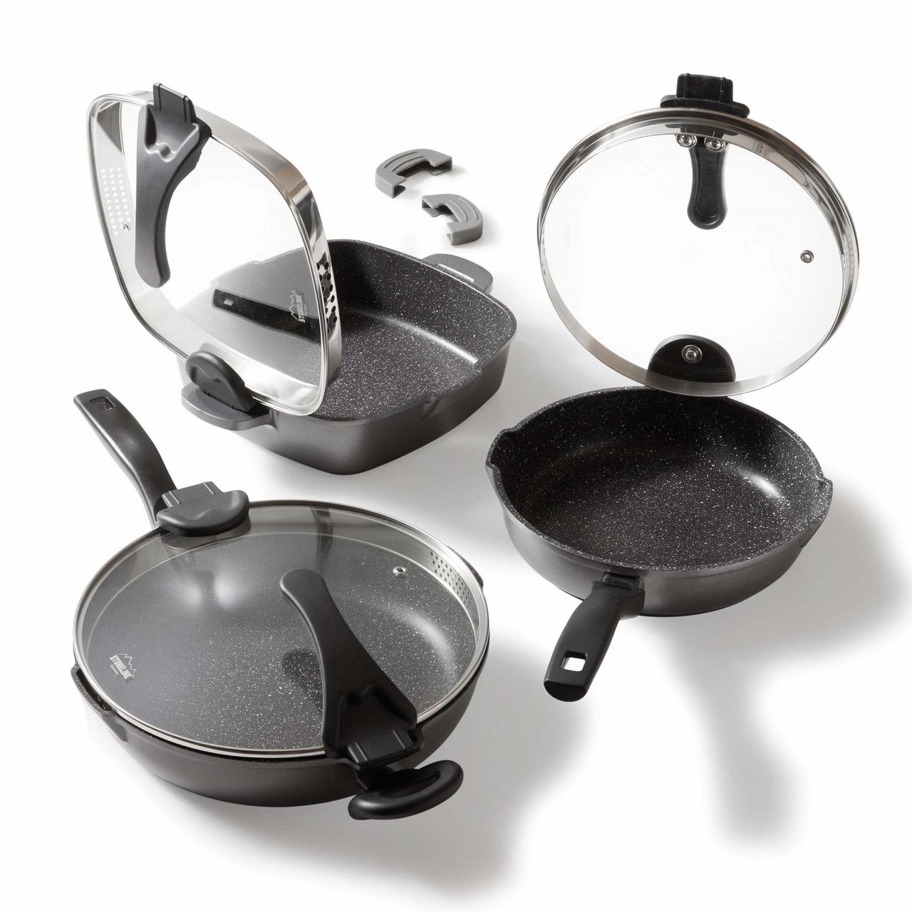 Stoneline Future 6 Piece 24cm Square Pan Cookware Set; 24/28cm sauté ...