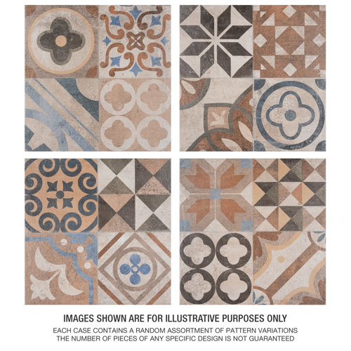 Merola Tile Cazorla Deco 12" x 12" Porcelain Patterned Singular Floor ...