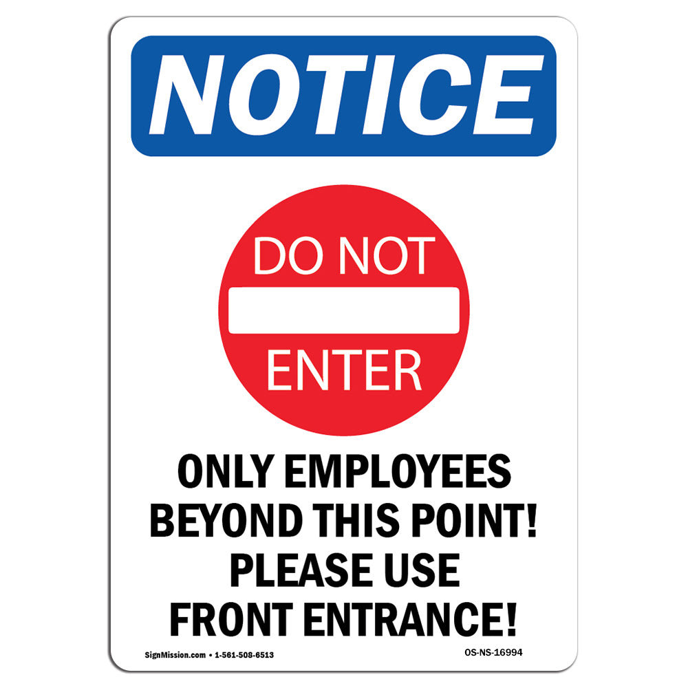SignMission Only Employees Beyond Sign with Symbol | Wayfair