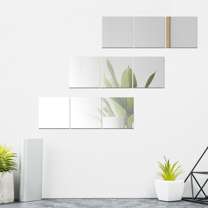 17 Stories Square Mirror 9 Piece Wall Sticker & Reviews | Wayfair.co.uk