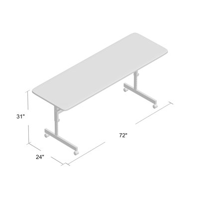 Latitude Run® Kham Flipper Height Adjustable Training Table with ...