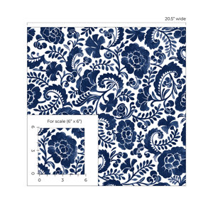 Winston Porter Heyab Peel & Stick Paisley Wallpaper | Wayfair