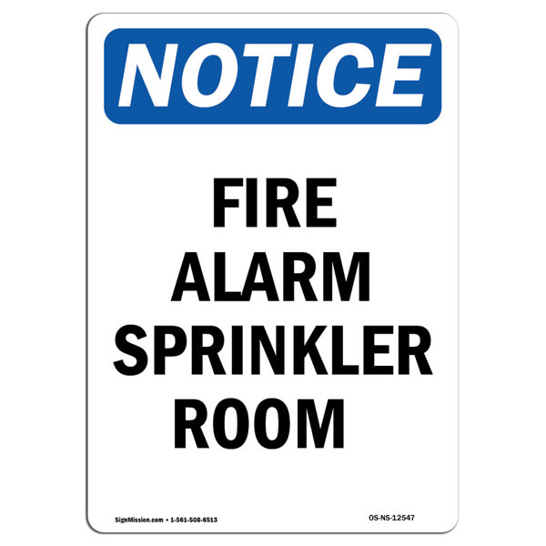 SignMission Fire alarm Sprinkler Room Sign | Wayfair