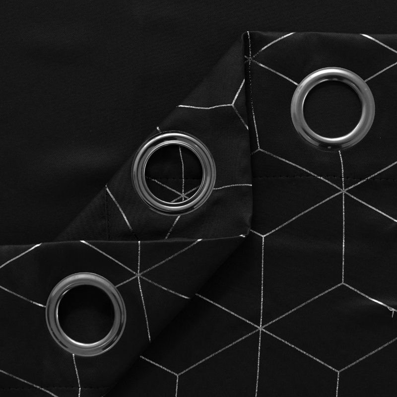 Deconovo Silver Diamond Pattern Curtain Pair | Wayfair