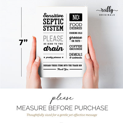 Reilly Originals Sensitive Septic System Please Be Kind to the Drain ...