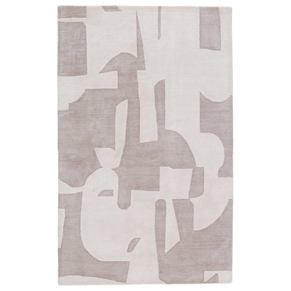 AllModern Handmade Tufted Taupe/Cream Rug | Wayfair