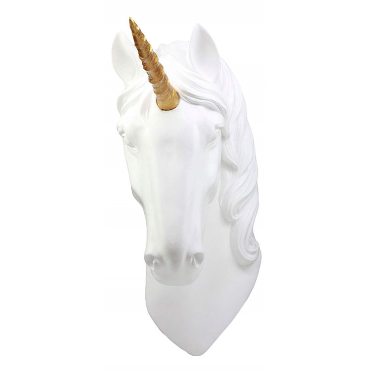 Latitude Run® Enchanted Horned Unicorn 3D Ancient Rampart Fabled Steed ...