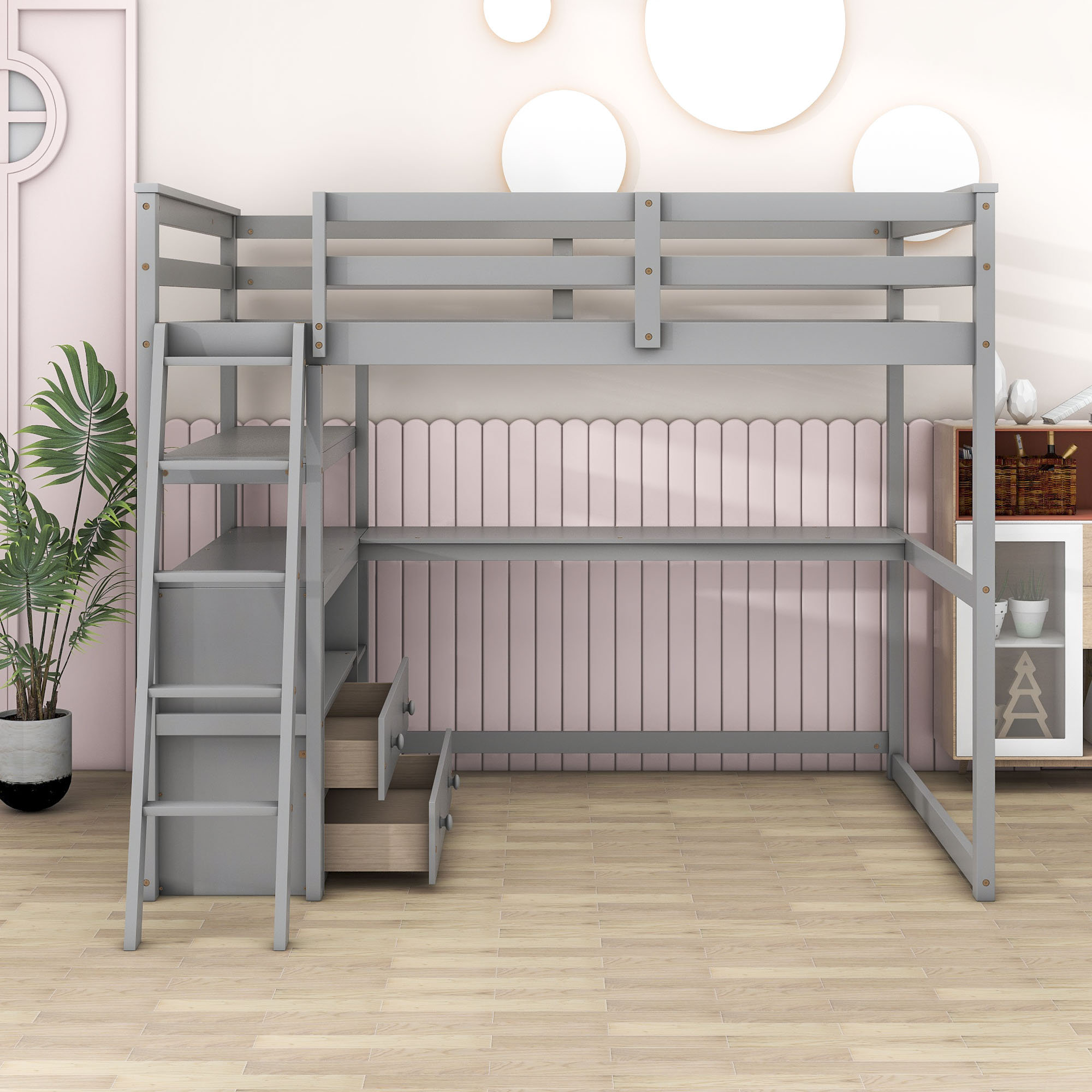 Harriet Bee Evern Full 2 Drawer Loft Bed with Built-in-Desk by Harriet ...