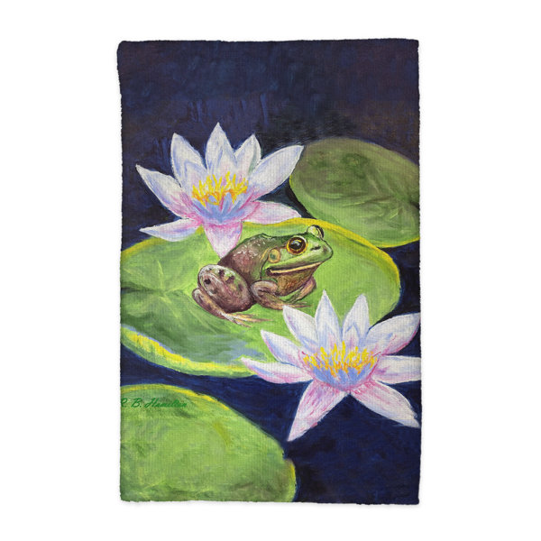 August Grove® Frog & Lily Kitchen Towel | Wayfair