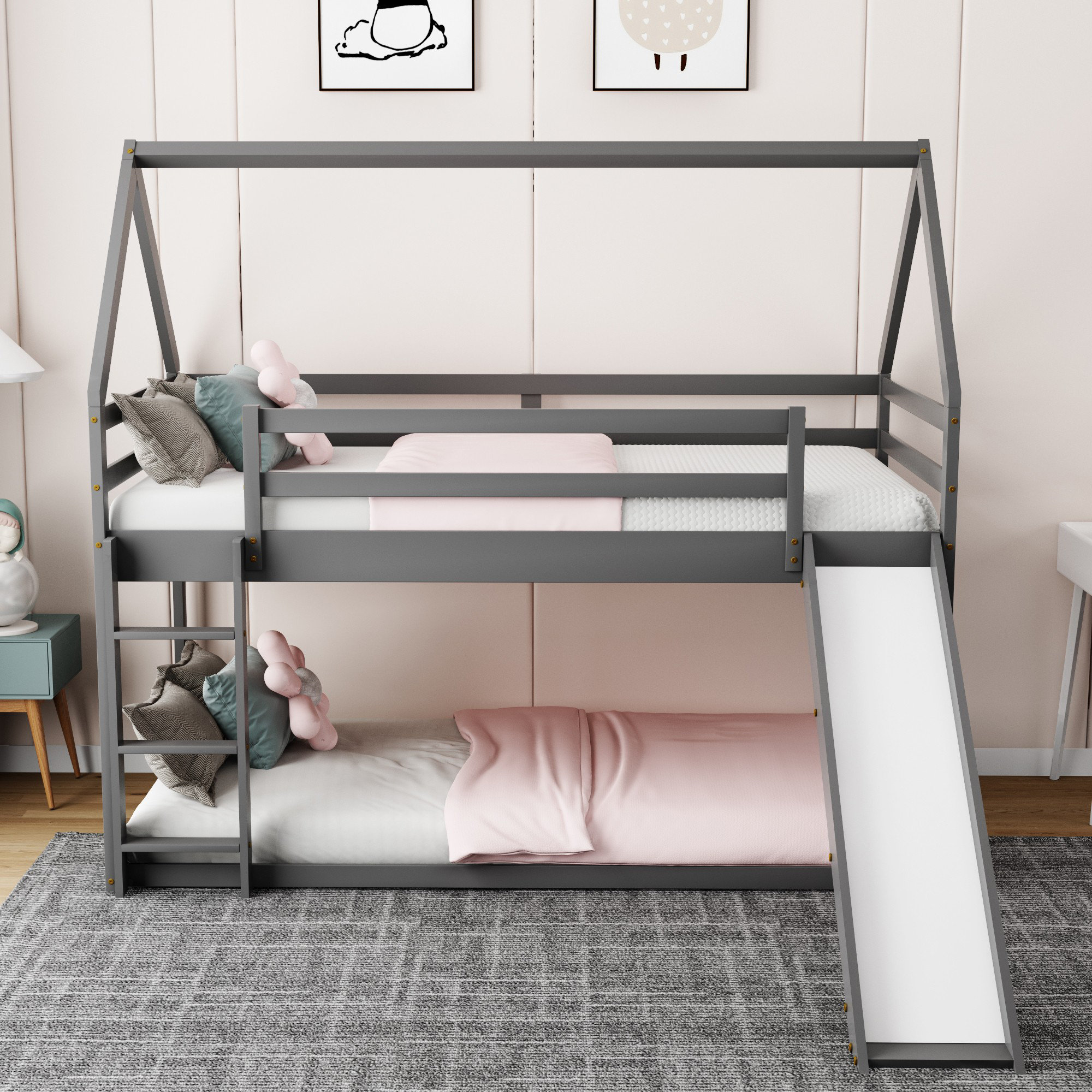 Harper Orchard Ambrette Twin Over Twin Solid Wood Standard Bunk Bed by ...