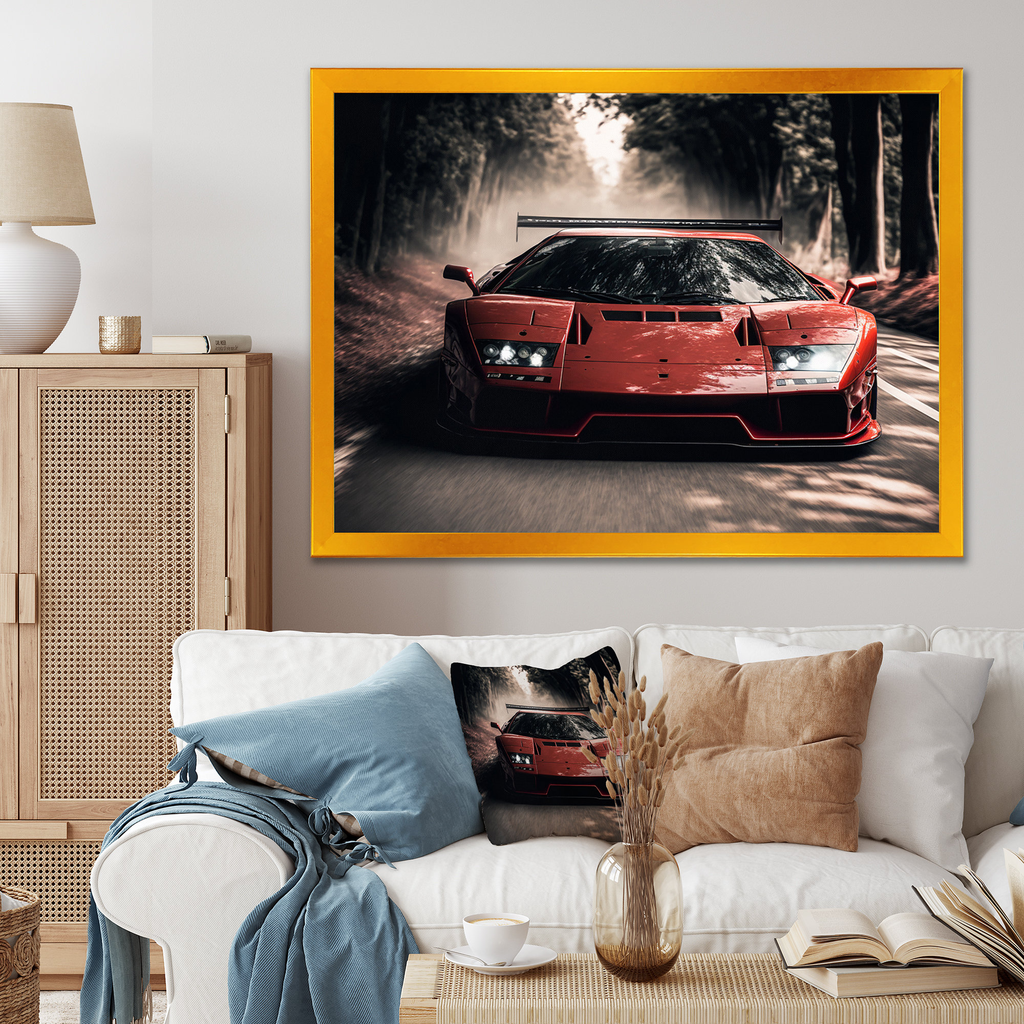 17 Stories Red Italian Lambo Sports Car Racing In Urban Setti Italian ...