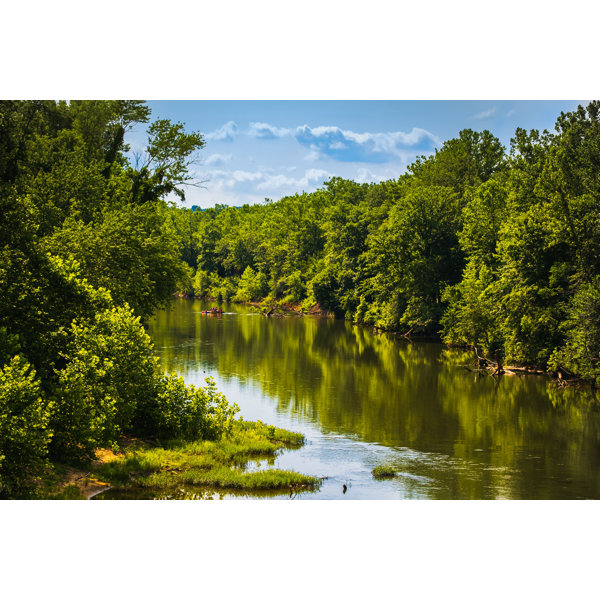 Millwood Pines View Of Midwestern River - Wrapped Canvas Photograph ...