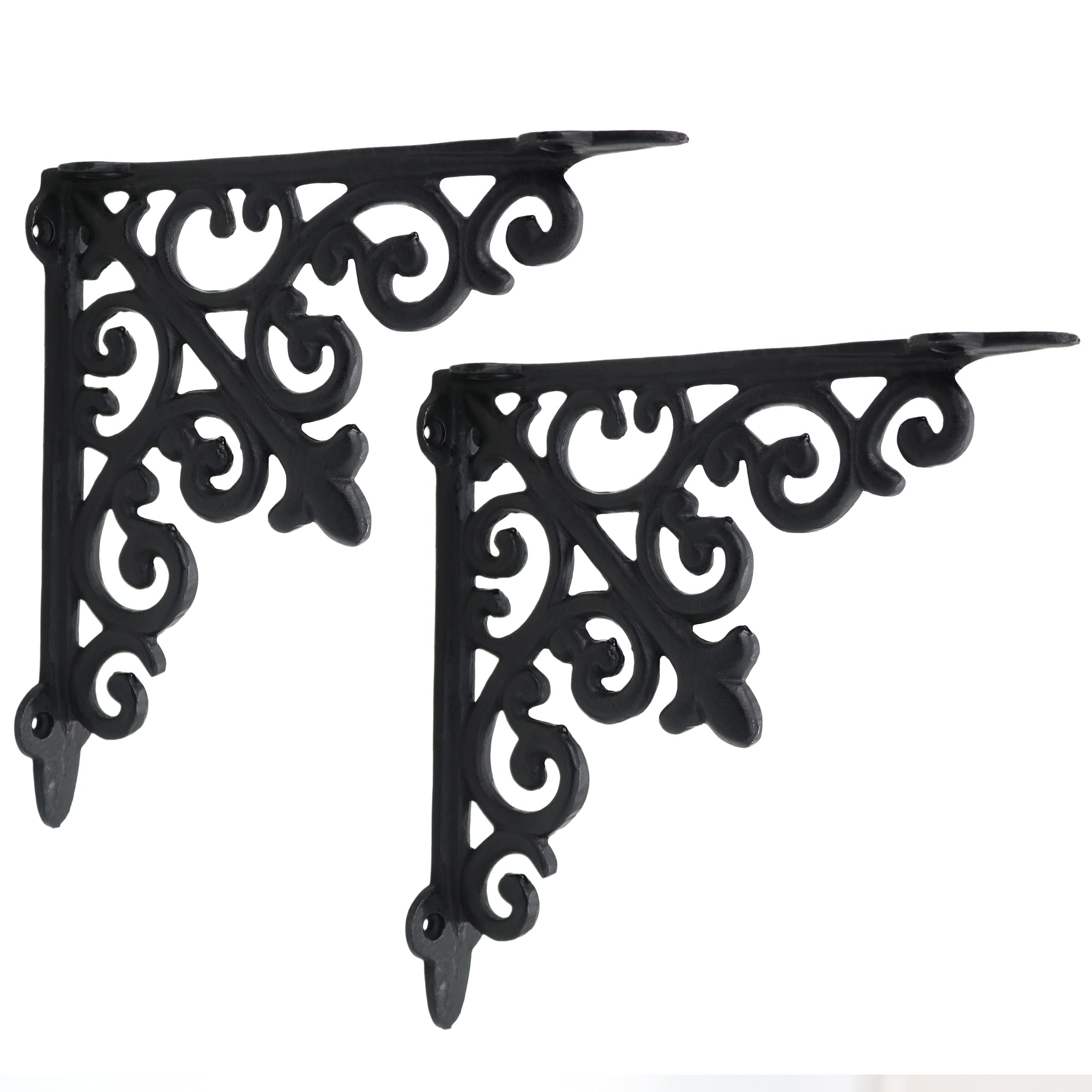 Bloomsbury Market Gracehill Solid Cast Iron Shelf Brackets Victorian ...