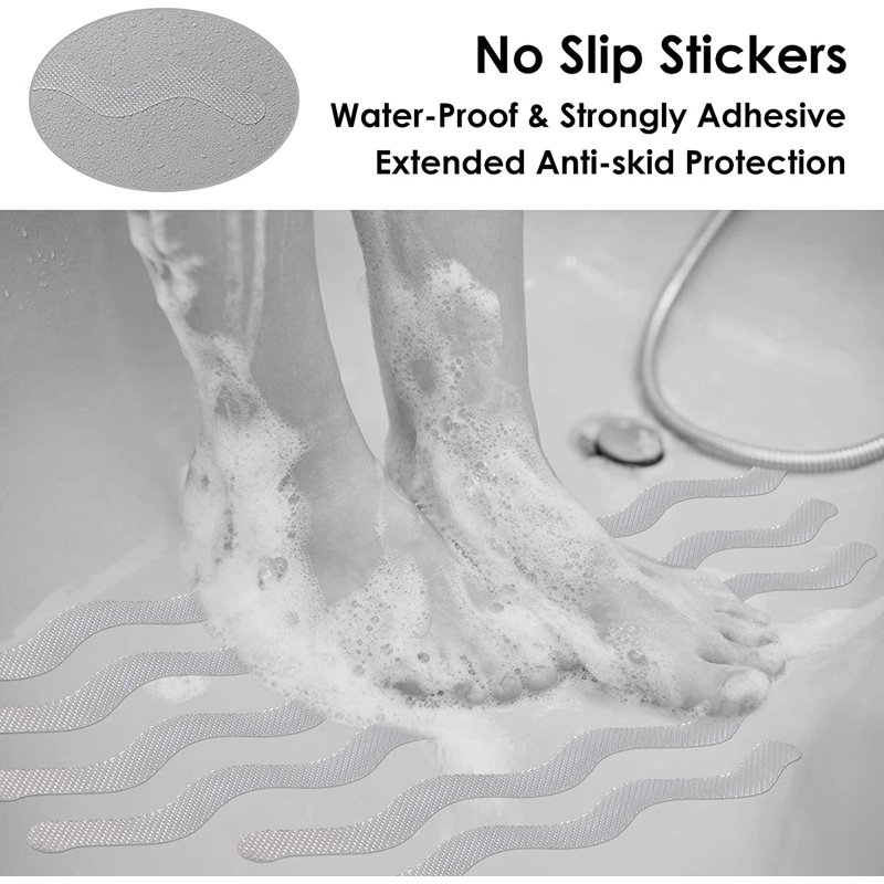 George Oliver Dorree Anti-Slip Shower Stickers 24 PCS Bathtub Strips ...