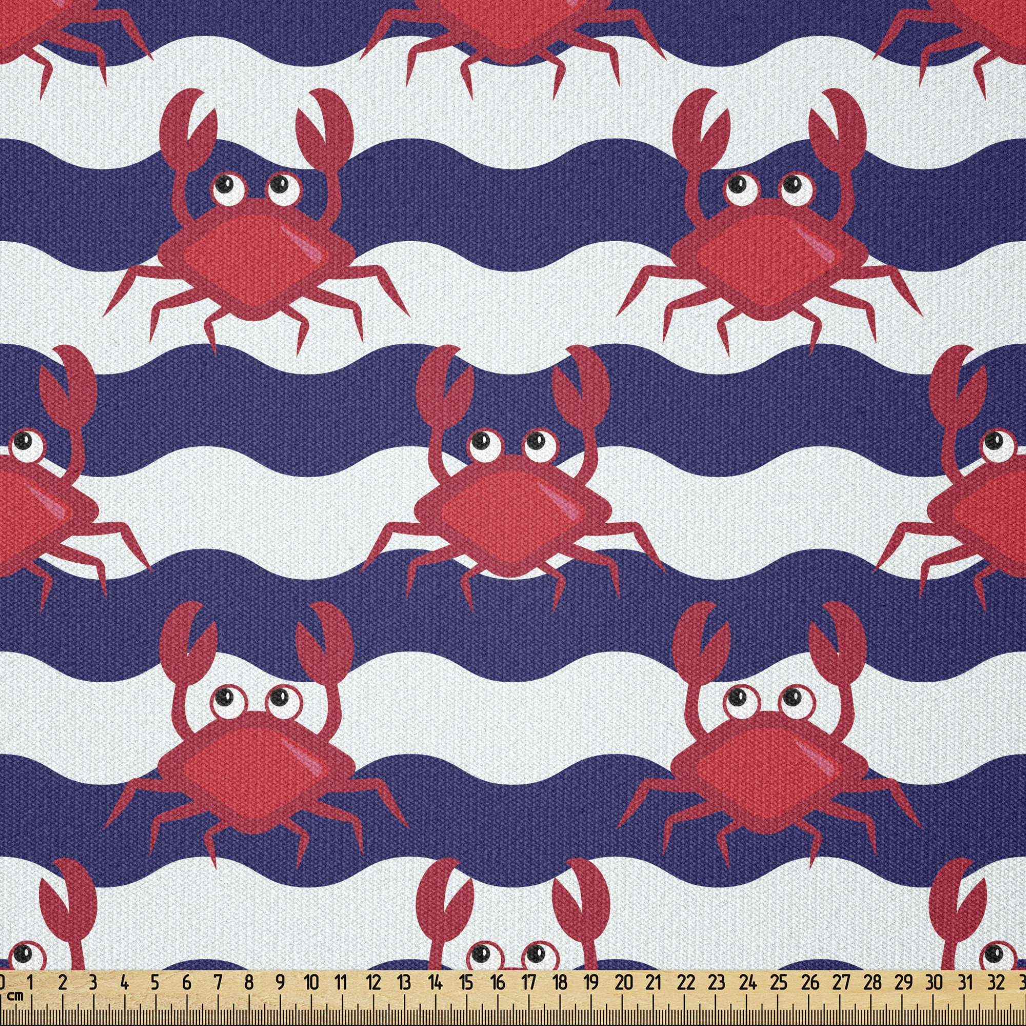 East Urban Home Crabs Fabric By The Yard, Nautical Maritime Theme Crabs ...