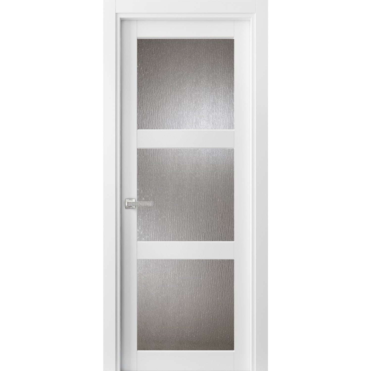 SARTODOORS Lucia Frosted Glass Solid Wood Standard White Door | Wayfair