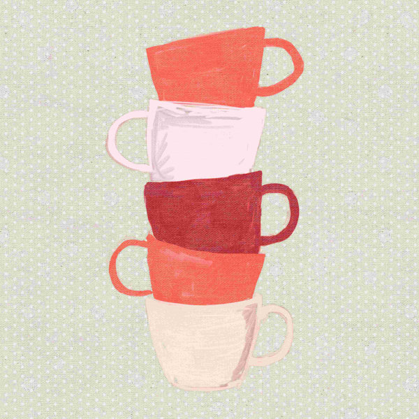 Winston Porter Coffee Cup Stack by - Graphic Art on | Wayfair