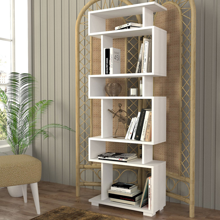 17 Stories Jaoni 163Cm H x 60Cm W Geometric Bookcase | Wayfair.co.uk