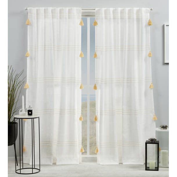 Peri Home Chunky 100% Cotton Semi-Sheer Curtains / Drapes Pair ...