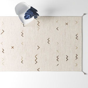 AllModern Bodie Handmade Hanwoven Wool Light Gray/Light Brown Rug ...