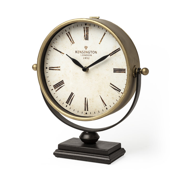 Lark Manor Gold Metal Desk Clock & Reviews | Wayfair
