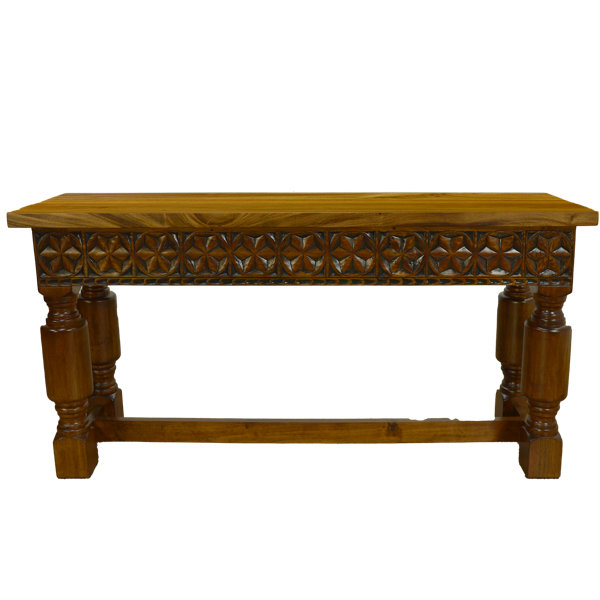 LMT Design Hand Carved Console With Rose Wood Top | Wayfair