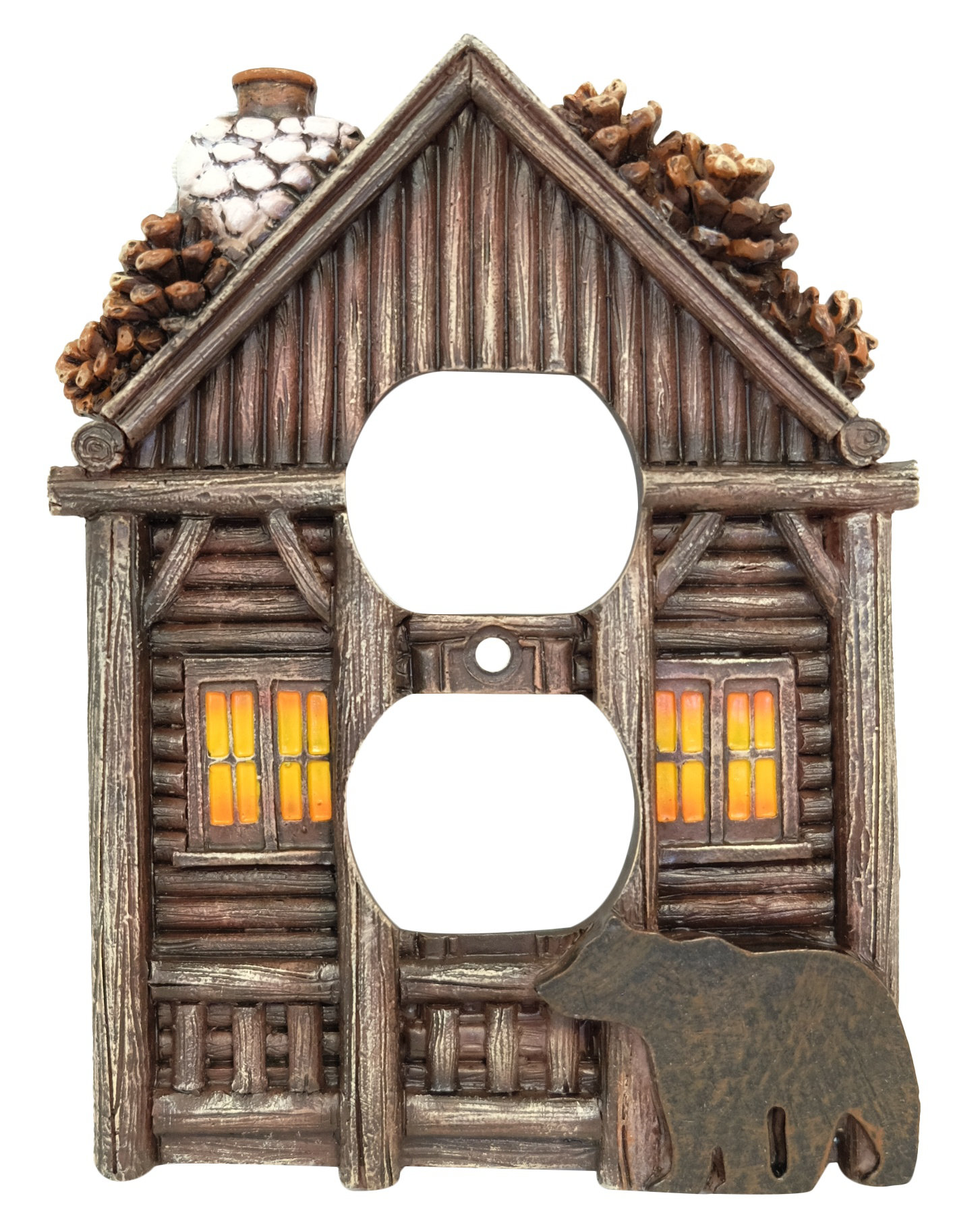 De Leon Collections Cozy Cabin Single Duplex Power Outlet Wall Plate ...