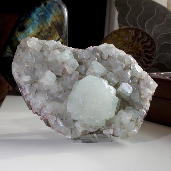 Studio Mineralia Large Light Green, Etched Cubic Apophyllite | Wayfair