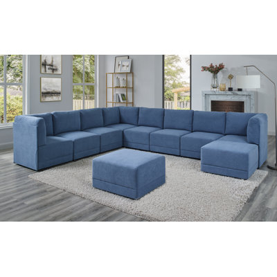 Wade Logan® Towles 10 - Piece Upholstered Sectional & Reviews | Wayfair