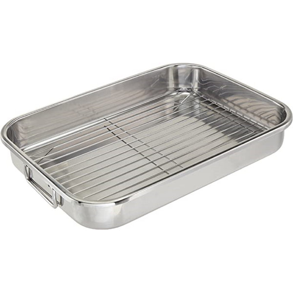Cook Pro 16.5" Stainless Steel Lasagna Pan with Rack | Wayfair