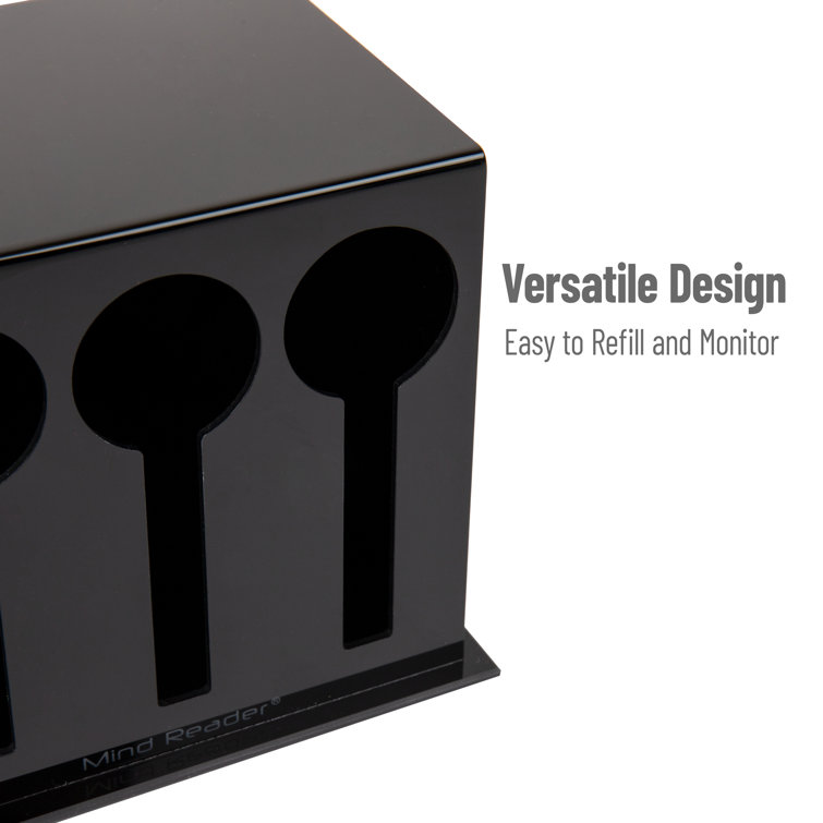 Mind Reader 3 Compartment Plastic Utensil Dispenser, Cutlery Organizer ...