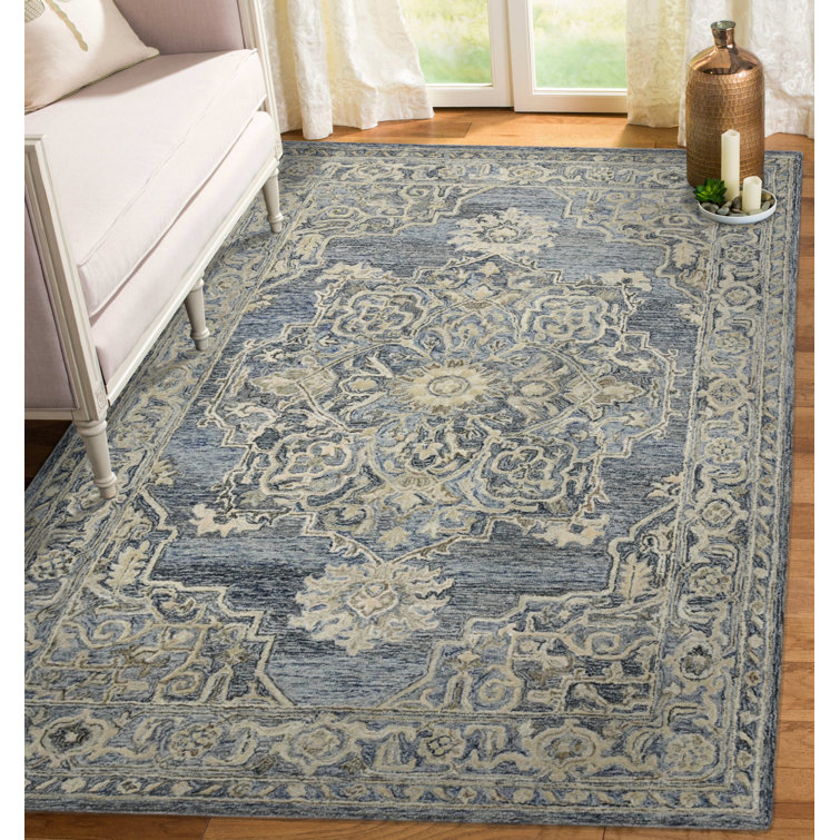 Bungalow Rose Dovenson Handmade Tufted Blue/Gray Rug & Reviews | Wayfair