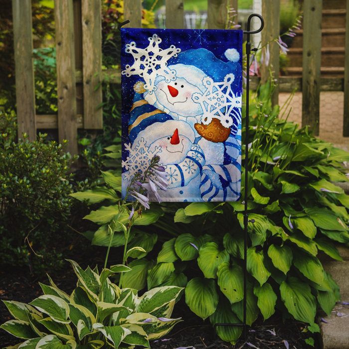 Caroline's Treasures Snowflake Buddies Snowman 2-Sided Garden Flag ...