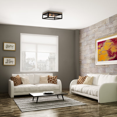 Brayden Studio® Hicks Glass Flush Mount & Reviews | Wayfair