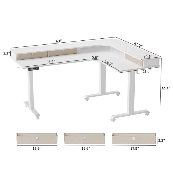 FEZIBO Color 63'' Desk & Reviews | Wayfair