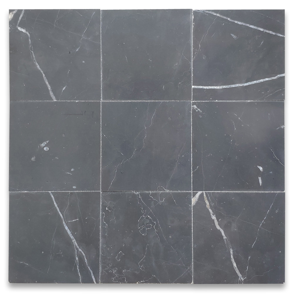 Marble Online Nero Marquina Black Marble 4X4 Tile Honed - Wayfair Canada