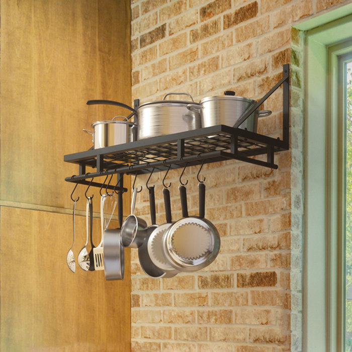 Prep & Savour Handcrafted Wall Mounted Pot Rack & Reviews | Wayfair