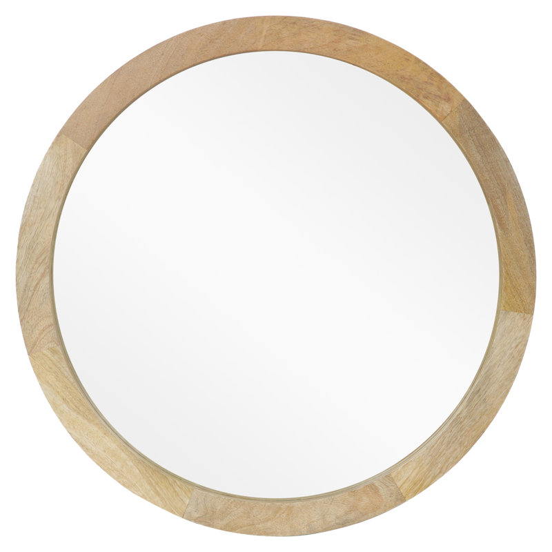 Millwood Pines Northome Round Wood Wall Mirror & Reviews | Wayfair