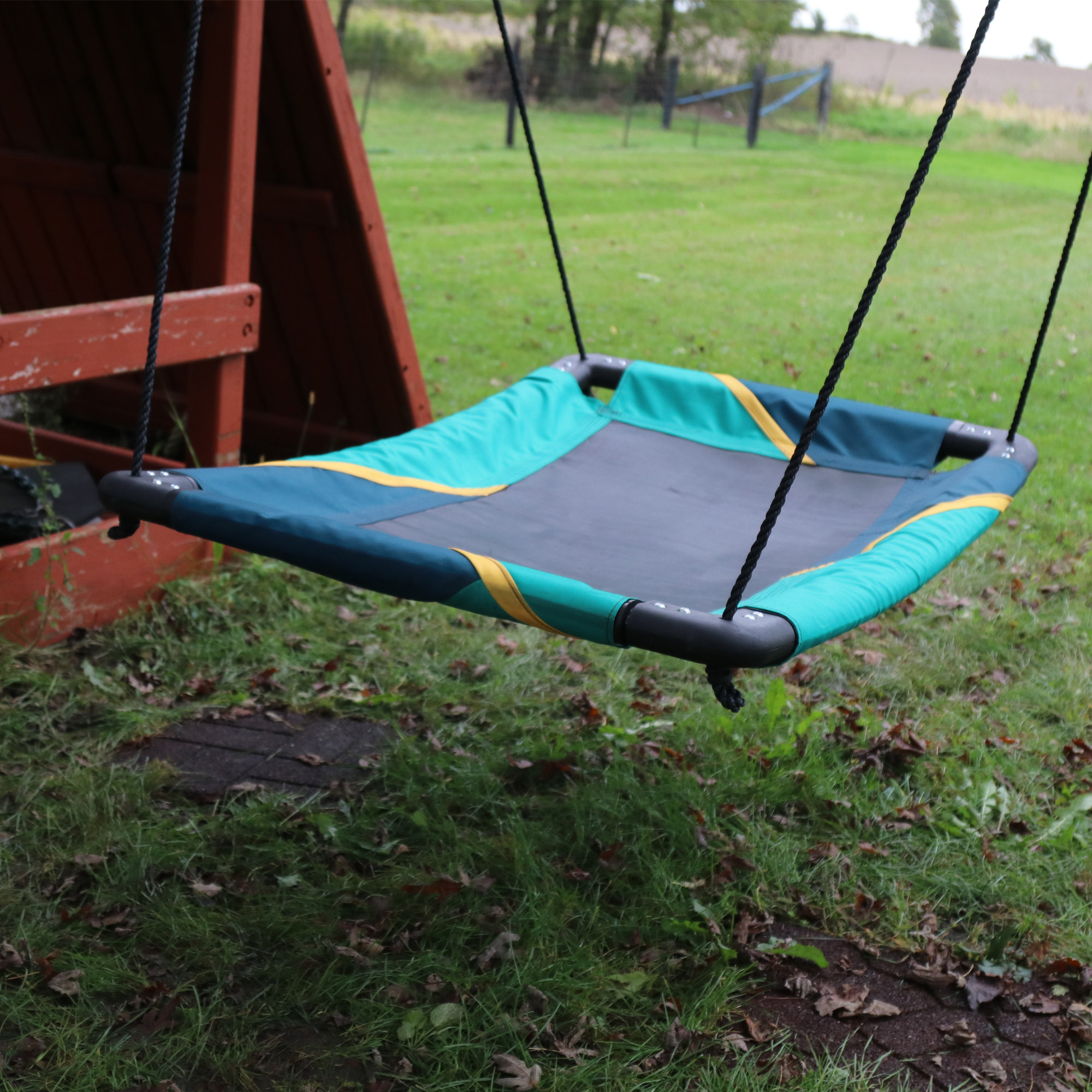 M&M Sales Enterprise Fabric Blue Web/Saucer Swing with Mounting Hangers ...