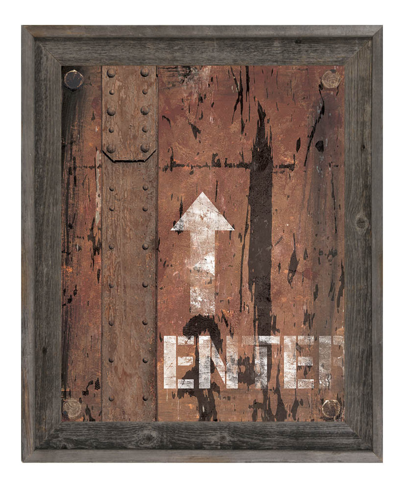 Click Wall Art Metal Enter Sign Framed On Canvas Mounted To Foam Core ...