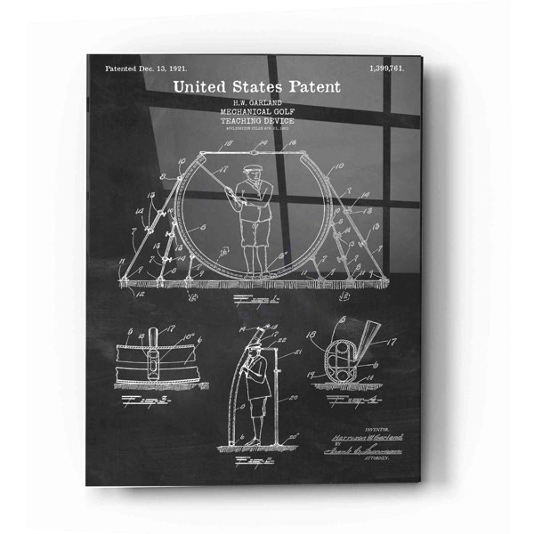 17 Stories Golf Teaching Device Blueprint Patent Chalkboard - Graphic ...