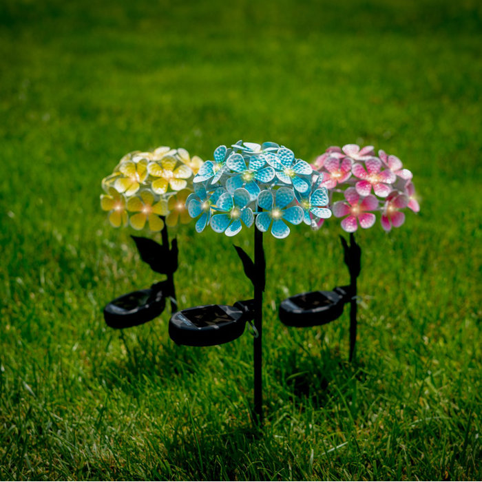Touch of ECO Solar Powered LED Metal Flower Garden Stake Light ...