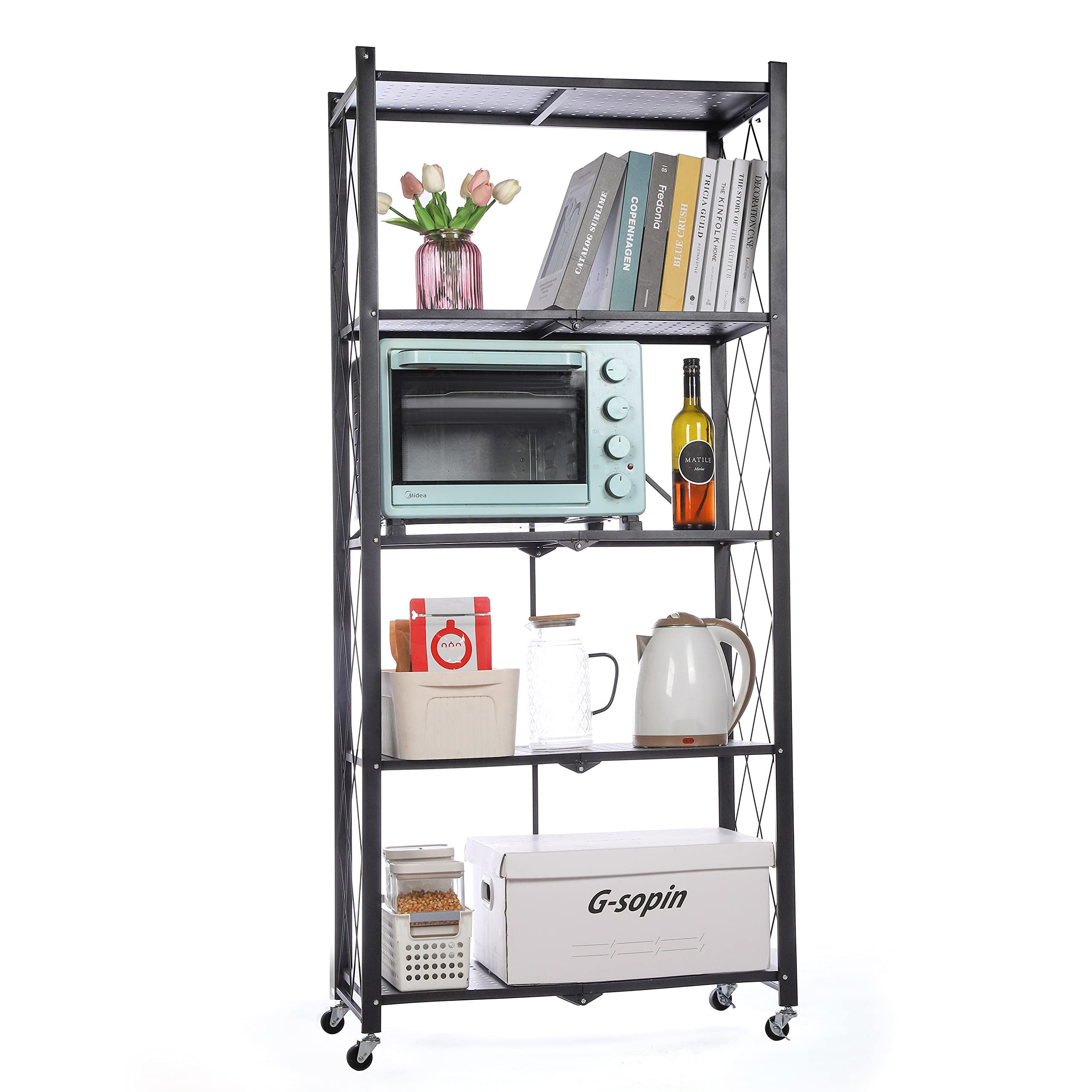 Rebrilliant Aleandra 64" H x 27.95" W x 14.57" D Shelving Unit | Wayfair