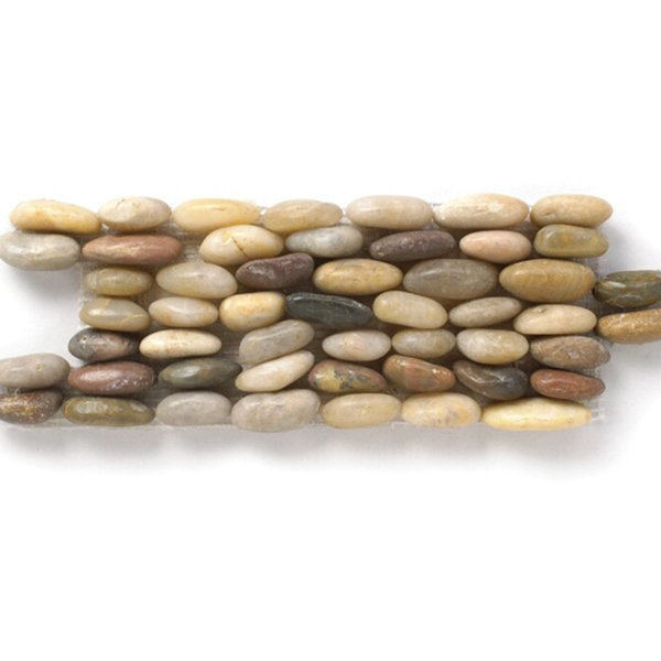 FuStone Rainbow Random Sized Natural Stone Pebble Tile | Wayfair